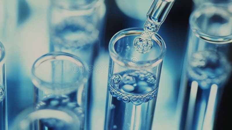 Dropping Liquid into Test Tubes during a Laboratory Experiment in a ...