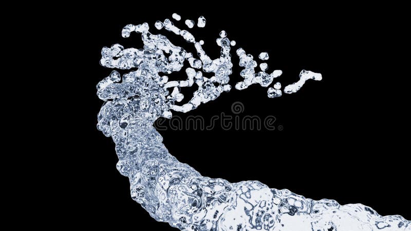 Dropping Pure and Transparent Water Flow, 3d Render Computer Generated ...