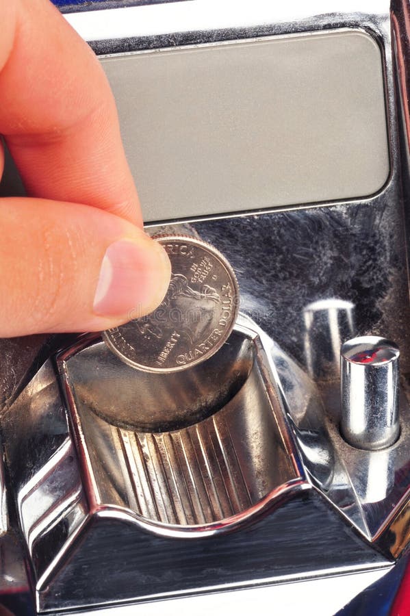 Dropping quarter in slot stock photo. Image of collecting - 11749146