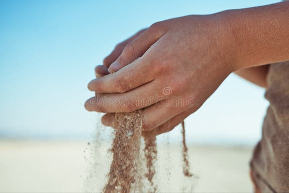 Dropping Sand through Hands Stock Photo - Image of falling, horizontal ...