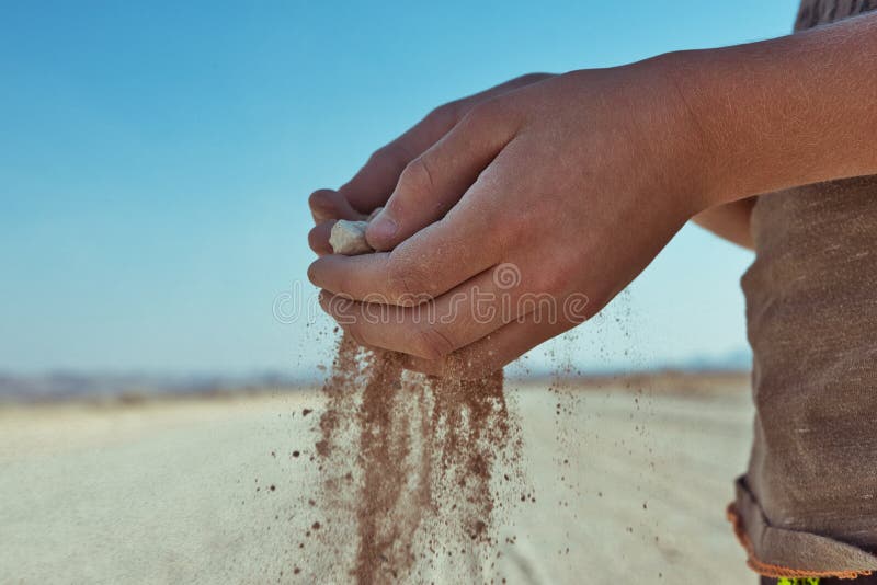 Dropping Sand from Both Hands of Woman Stock Image - Image of women ...