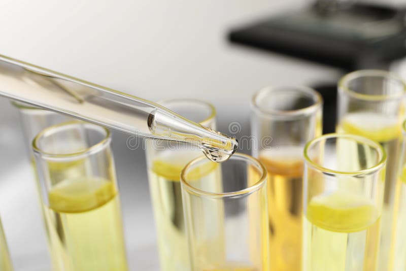 Dropping Urine Sample for Analysis into Tube, Closeup Stock Photo ...