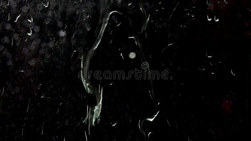 Lightning during the Thunderstorm. Raindrops on the Window. Stock Video ...
