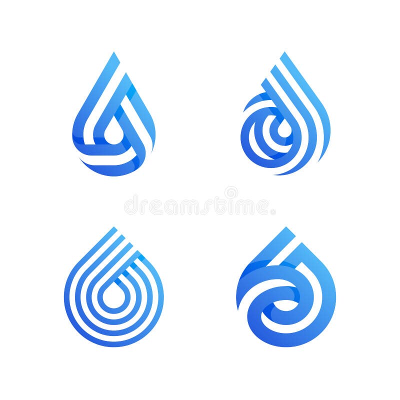 Drops. Vector Logo Templates Set Stock Vector - Illustration of stripe ...