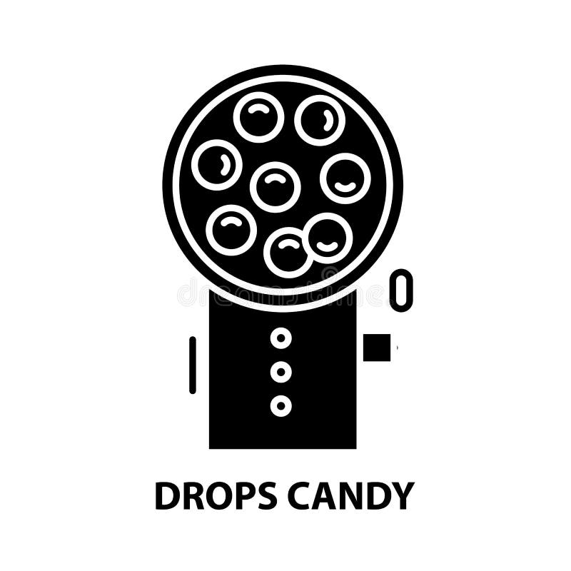 Drops Candy Icon, Black Vector Sign with Editable Strokes, Concept ...
