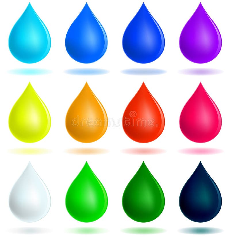 CMYK color droplets stock illustration. Illustration of reflect - 9103035
