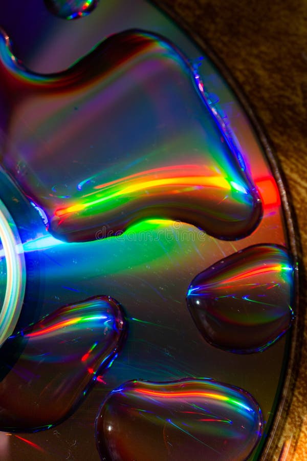 Drops on the Compact Disk Surface Stock Photo - Image of liquid, music ...