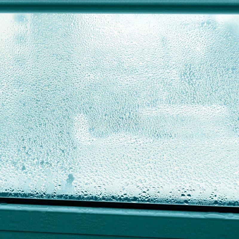 Drops of Condensation on a Metal-plastic Window. Greenhouse Effect ...