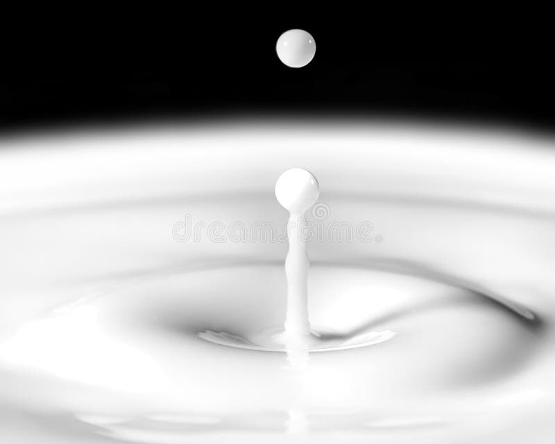 Water With Milk Drip Close Macro Stock Image - Image of isolated ...