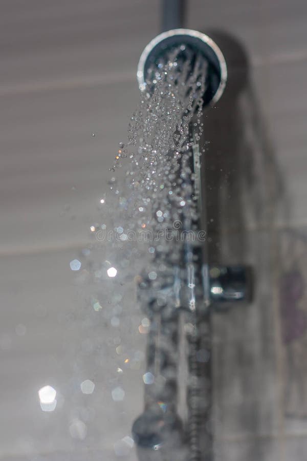 Drops Falling from the Shower Stock Image - Image of spill, fall: 73585157