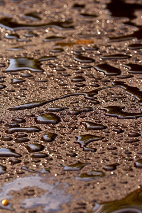 Drops on Fresh Asphalt, Oil Stock Image - Image of abstract, texture ...