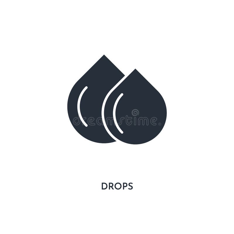 2 Color Drops Concept Line Vector Icon. Isolated Two Colored Drops ...