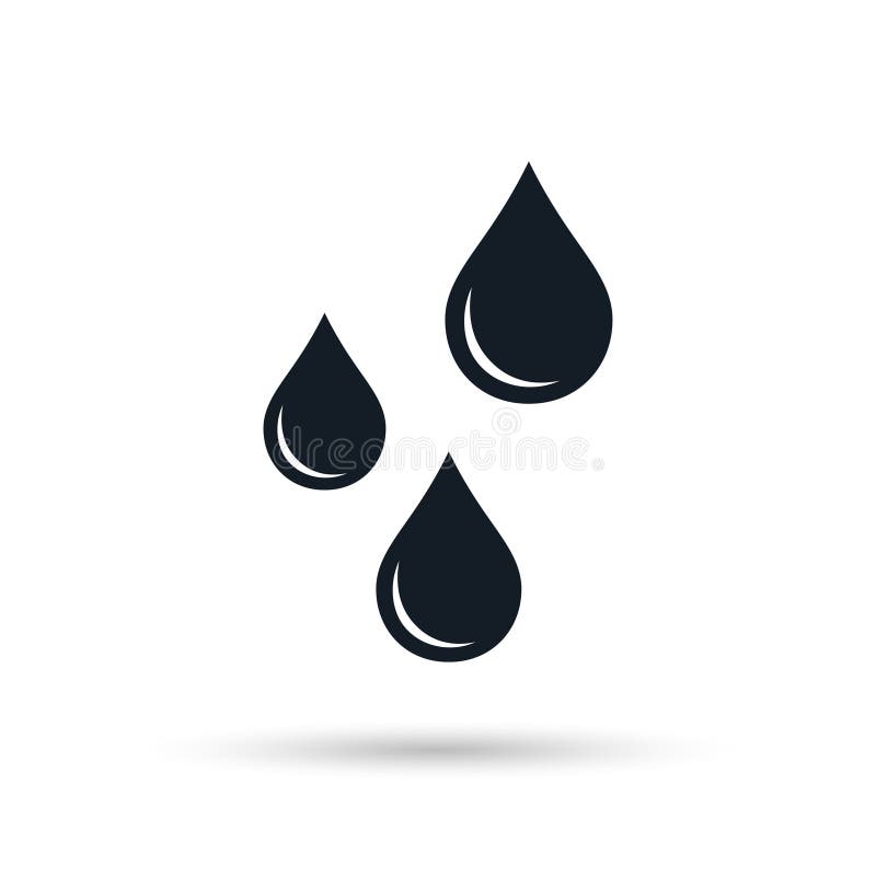 Drops Icon Vector Flat Style. Water Drop Icon Vector Sign Stock Vector ...