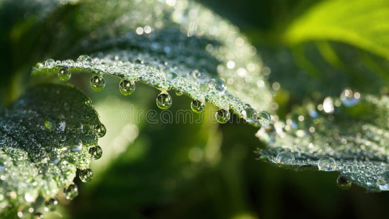 Drops on leaf edge stock image. Image of clear, bokeh - 140269415