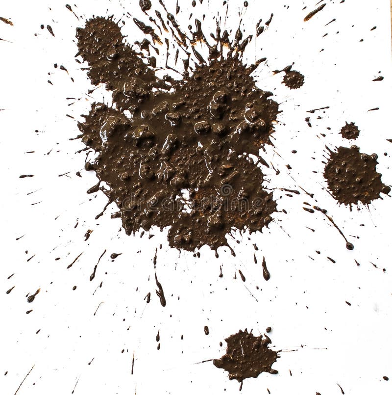 Drops Of Mud Splashes On White Backgrounds Stock Image - Image of white ...