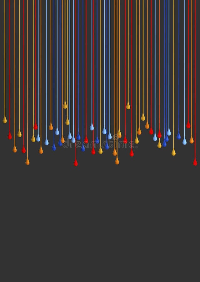 Drops of Paint in Different Colors Dripping and Running Down Stock ...