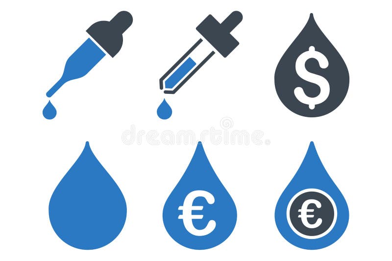 Drops Price Flat Vector Icons Stock Vector - Illustration of natural ...