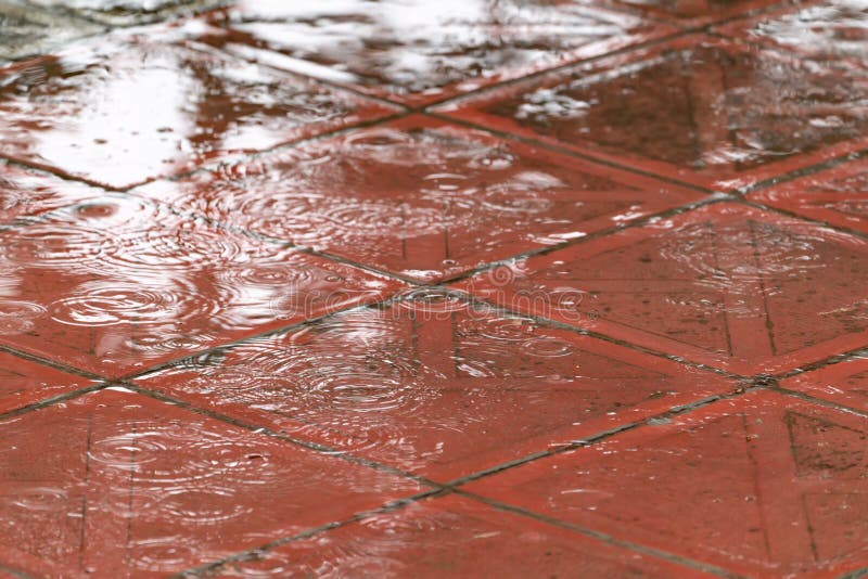 Drops and Puddles during Heavy Rain Stock Photo - Image of city ...