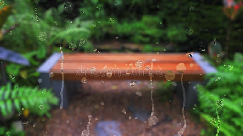 Drops of Rain Falling through the Glass Natural Background, Chair ...