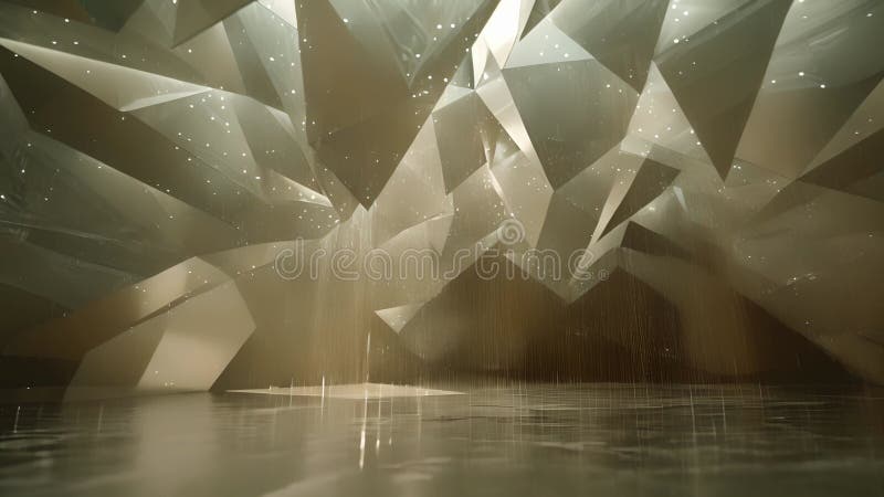 Drops of Rain Falling Like Tiny Stained Glass Pieces Onto a Canvas of ...