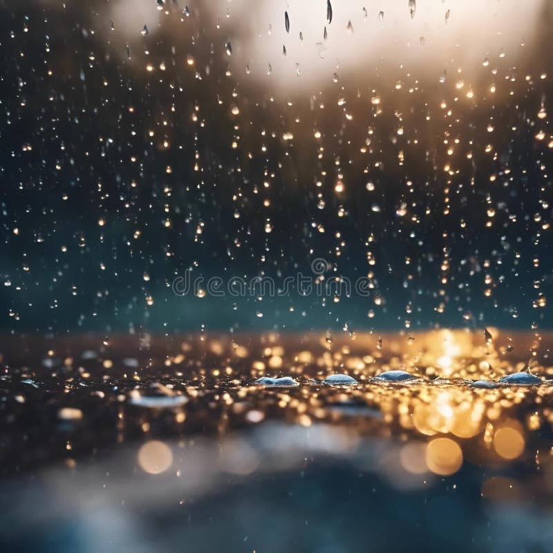 Drops of Rain are Falling from a Window, Making it Look Like it is ...