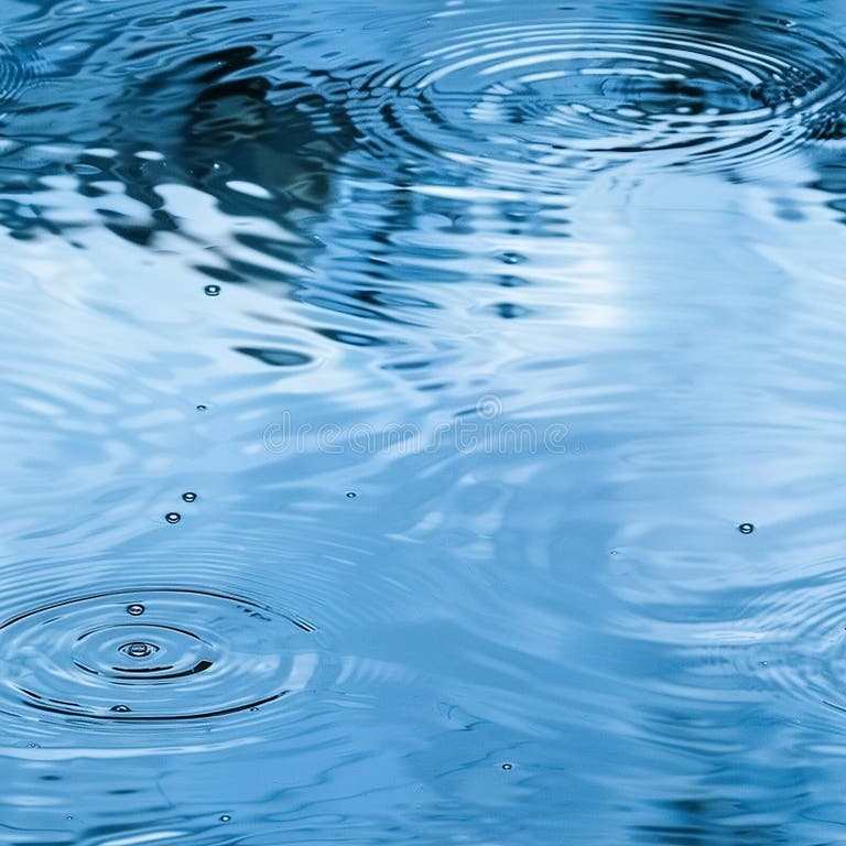 Drops of Rain Making Pattern on Water Surface. Stock Illustration ...