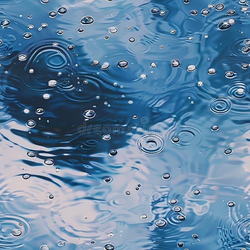 Drops of Rain Making Pattern on Water Surface. Stock Illustration ...