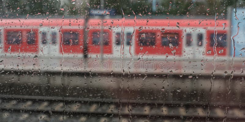Drops Rain Window Blurred Rail Stock Photos - Free & Royalty-Free Stock ...