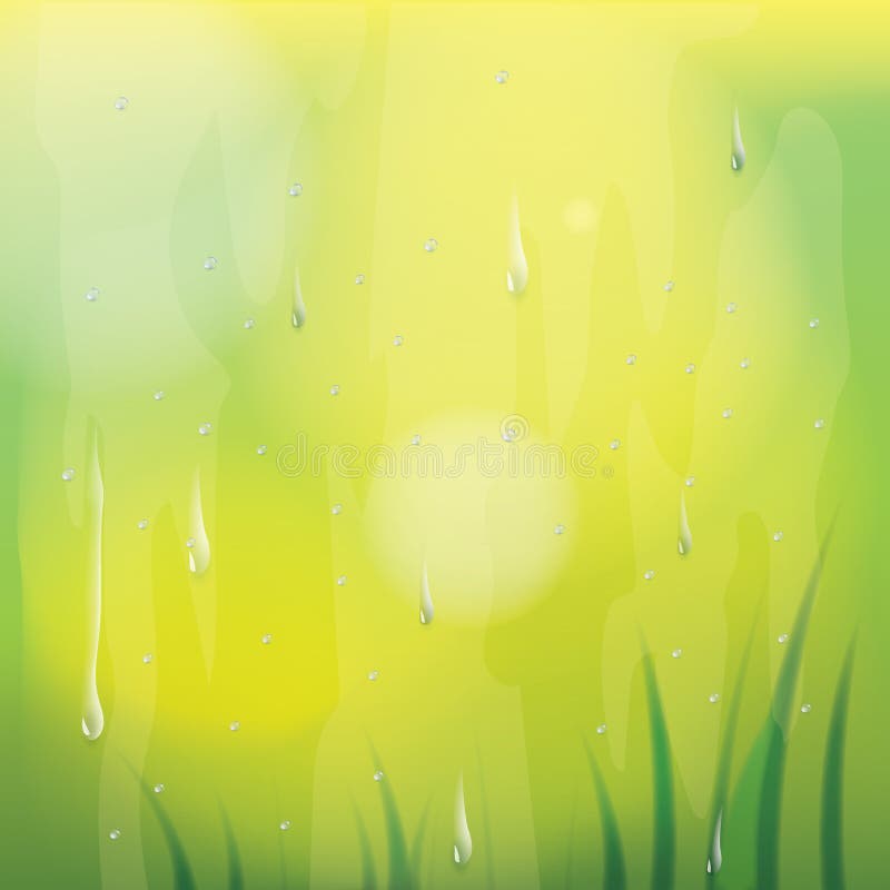 Drops of Rain on Window. Vector Illustration Decorative Design Stock ...