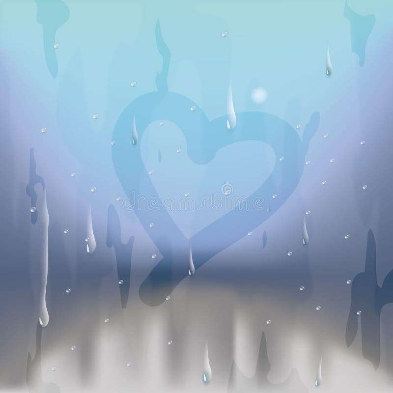 Drops of Rain on Window. Vector Illustration Decorative Design Stock ...