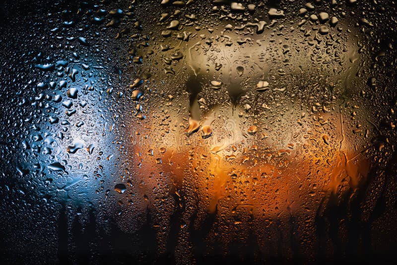 Drops of Rain on the Window. Water Drops on Glass. Abstract Background ...