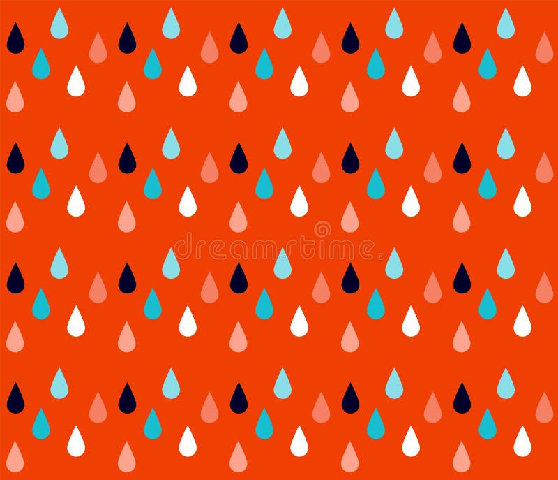Drops on a Red Background, Rain Effect, Seamless Vector Stock Vector ...