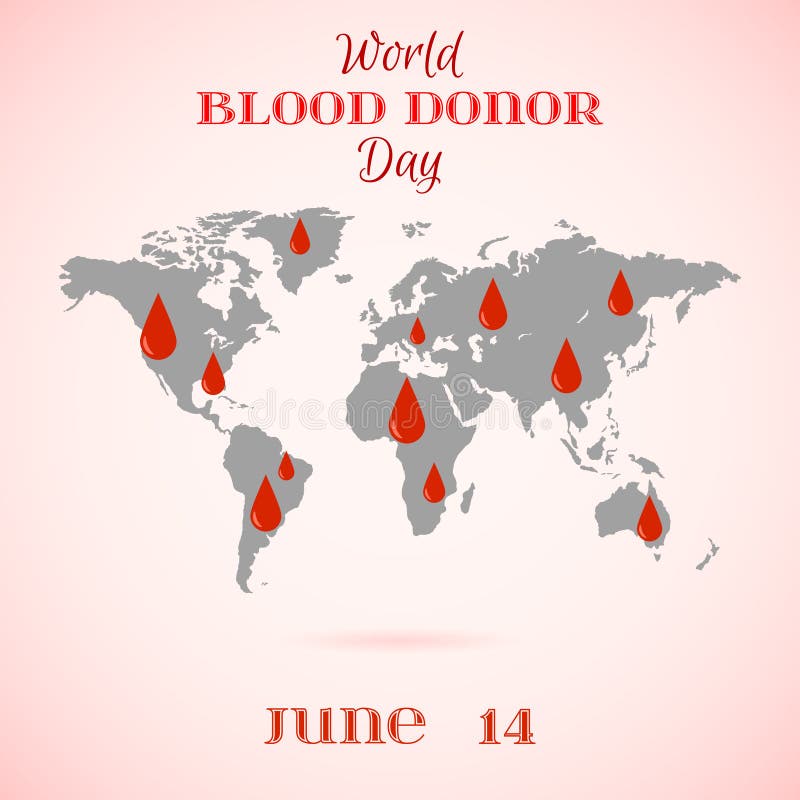 Drops of Red Blood Over World Map Stock Vector - Illustration of ...