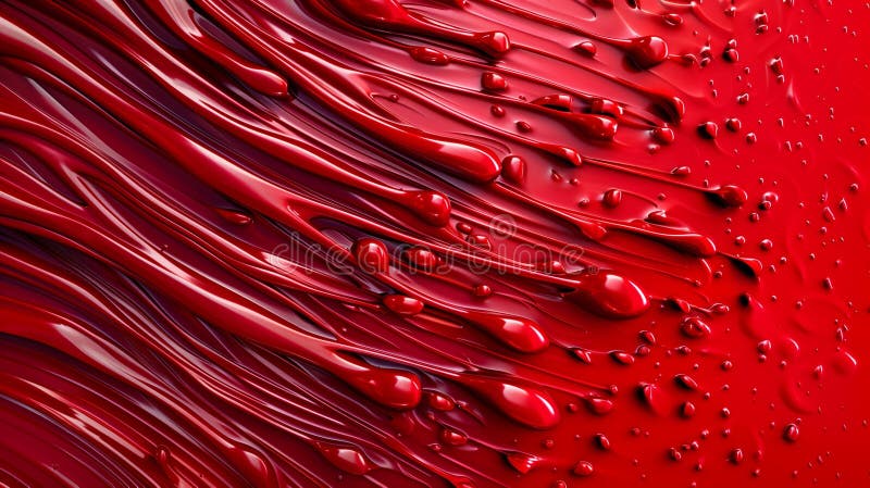 Drops of Red Paint Flow Down Leaving a Mark Stock Illustration ...