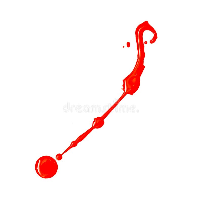 Drops of Red Paint on a White Background. Stock Image - Image of ...