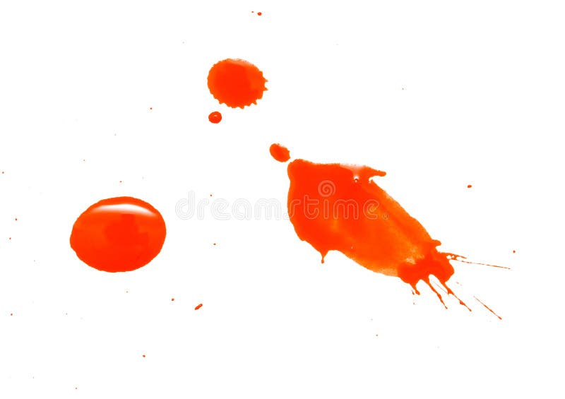 Drops of Red Paint on a White Background. Stock Image - Image of ...
