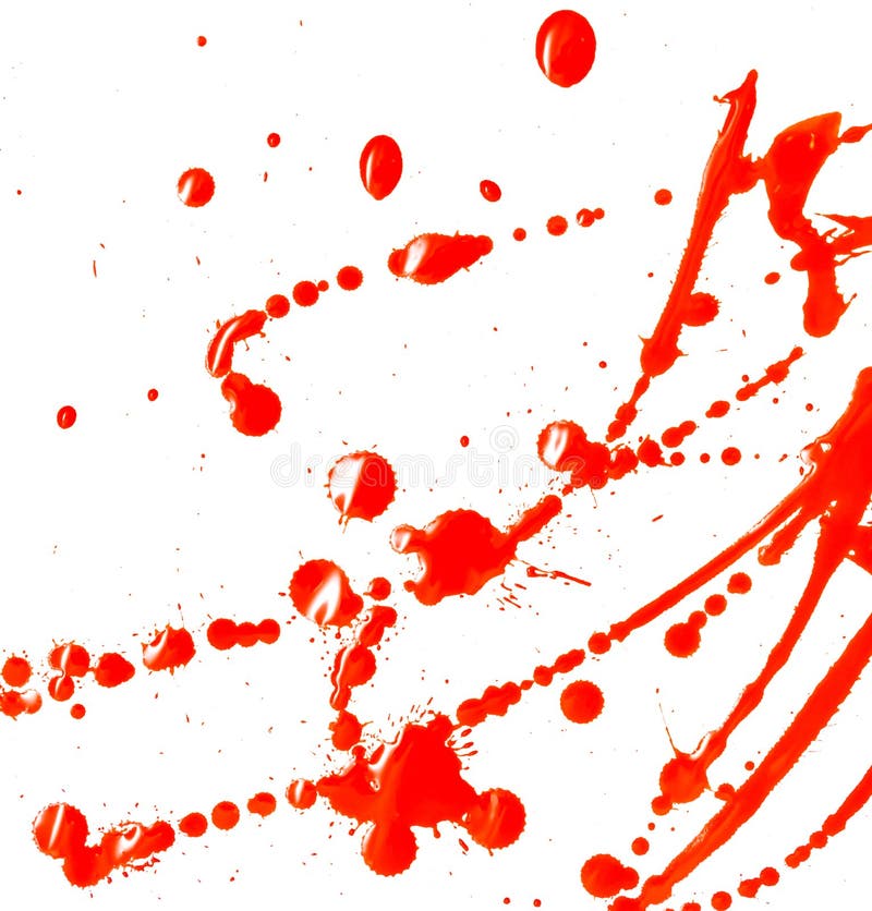 Drops of Red Paint on a White Background. Stock Image - Image of ...