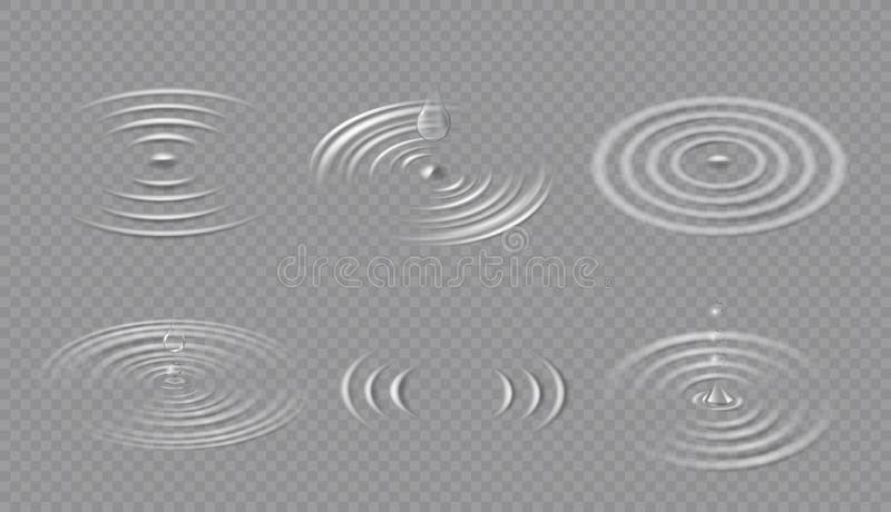 Drops and Ripples. Circular Wave on Water Surface. Falling Dripping ...
