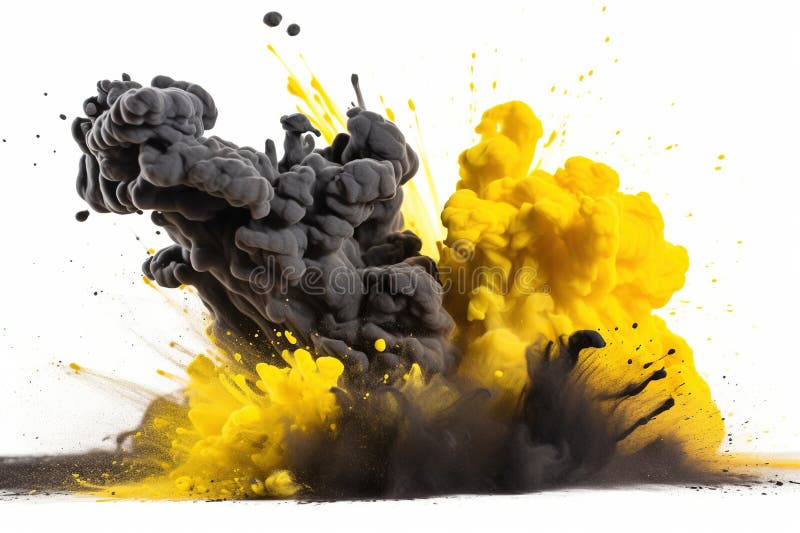Drops and Splashes of Black and Yellow Paint Stock Illustration ...