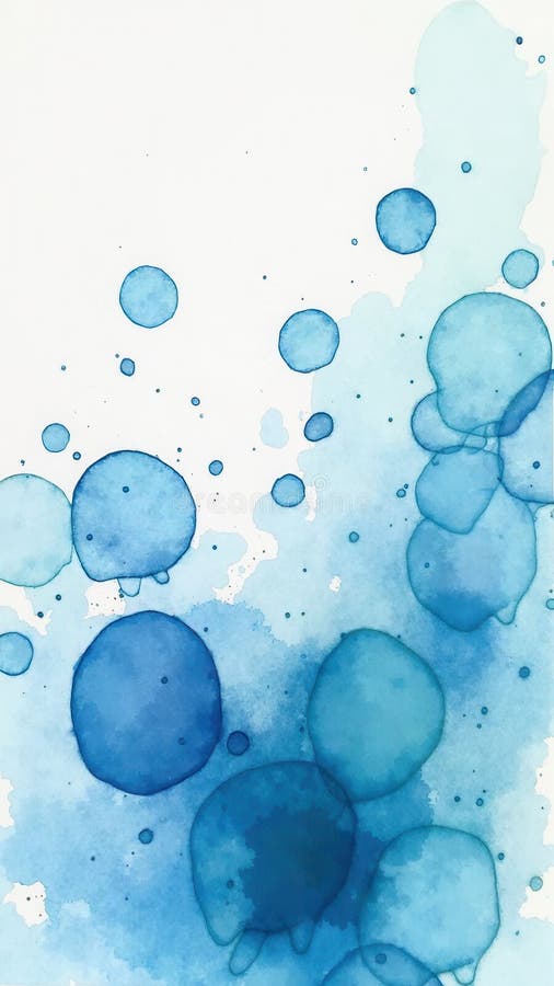 Drops Splashes and Circles of Watercolor Paint, Abstract Background ...