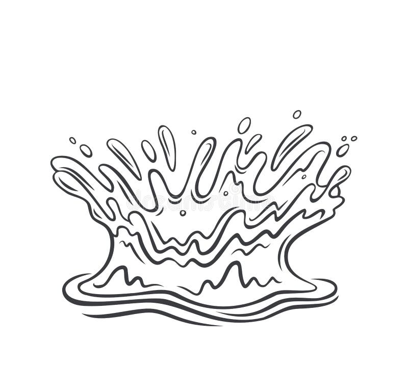 Drops and Splashes of Water Stock Vector - Illustration of drawing ...