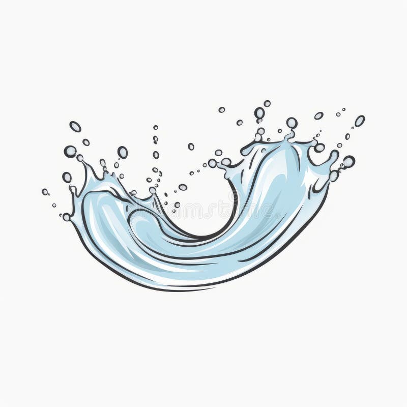 Drops and Splashes of Water. Outline Vector Illustration of the Water ...