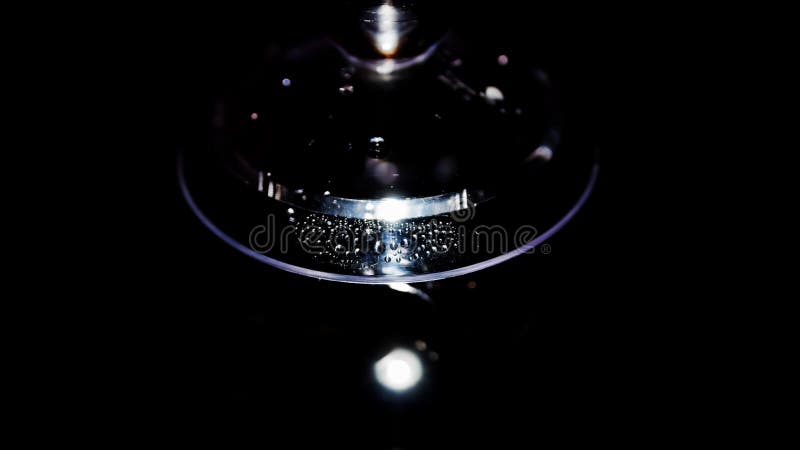 Drops on a Transparent Object, on a Black Background/ Stock Image ...