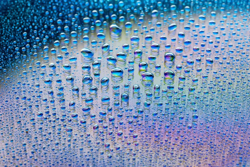 Drops of Water. Abstract Gradient Backdrop Colored Drop Texture. Blue ...