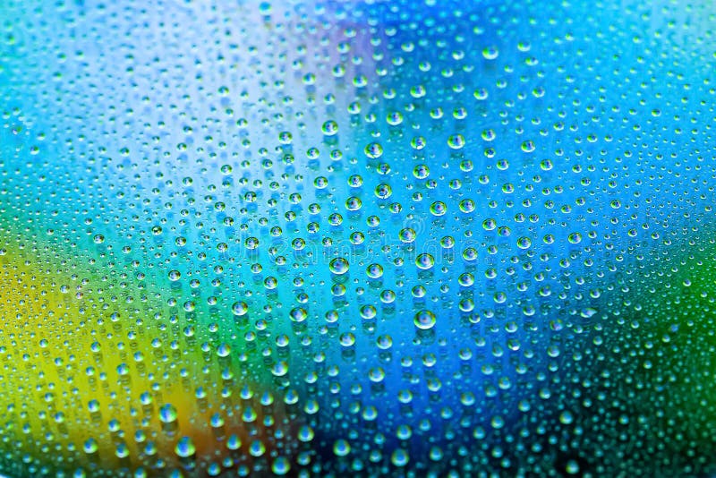 Drops of Water. Abstract Gradient Background. Drop Texture. Blue-green ...