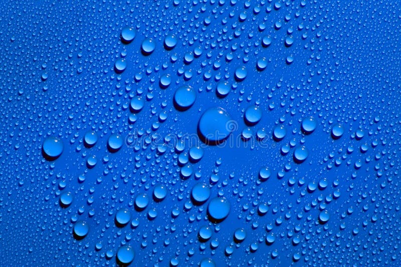 Droplets on Blue Background Stock Photo - Image of aqua, droplet: 203468298