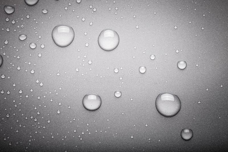 Drops of Water on a Color Background. Dark Grey Stock Photo - Image of ...