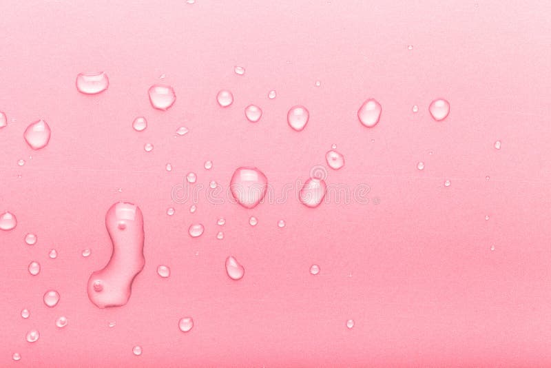 Drops of Water on a Color Background. Pink Stock Image - Image of color ...