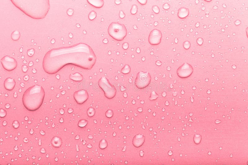 Drops of Water on a Color Background. Pink Stock Image - Image of drops ...
