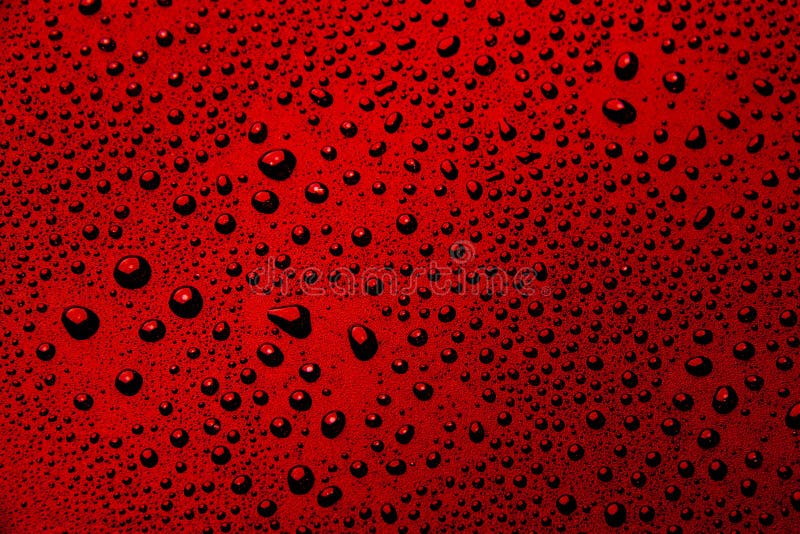 Drops of Water on a Color Background. Red Stock Photo - Image of ...